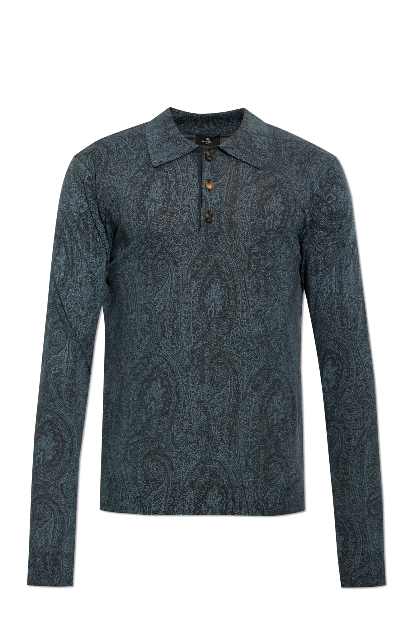 ETRO wool long-sleeve polo